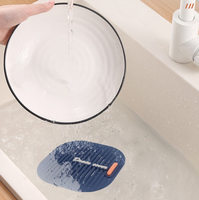 Gri Silikon Lavabo Gider Koruyucu ve Saç Tutucu Mat | Global İthalat